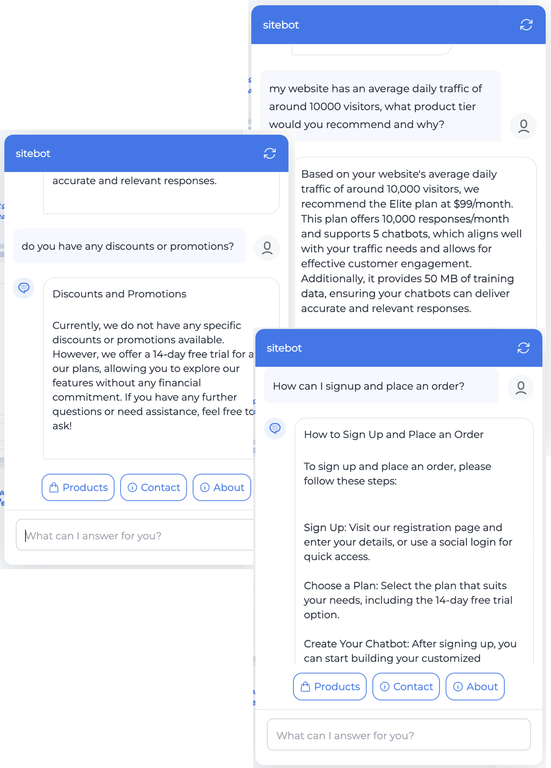 AI Chatbot for Small Businesses | No-Code Generative AI Chatbot | sitebot